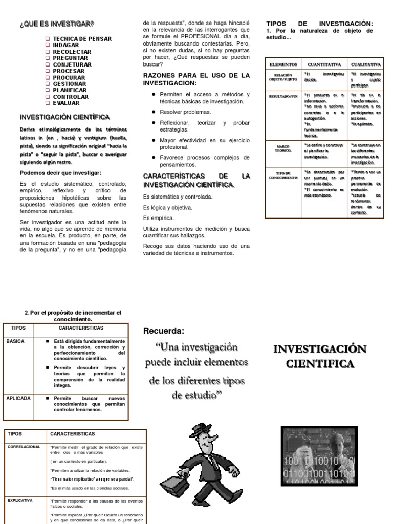 Triptico Investigacion Cientifica | Science | Conocimiento