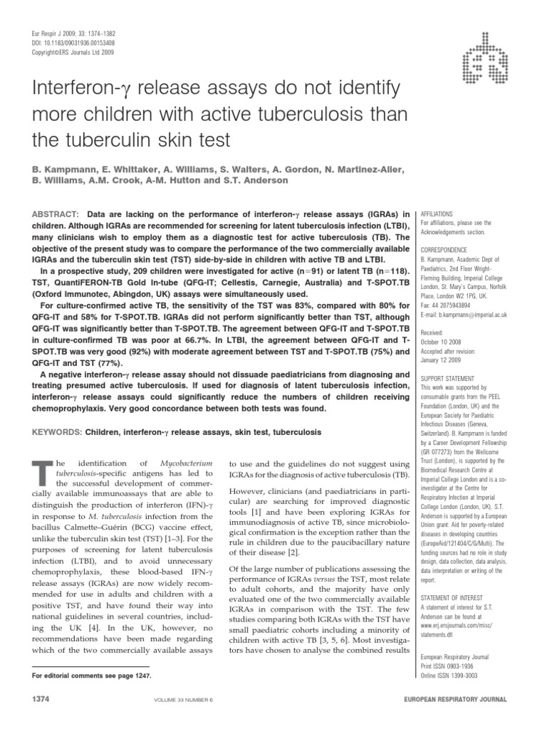 IGRA Vs PPD | PDF | Tuberculosis | Immunology