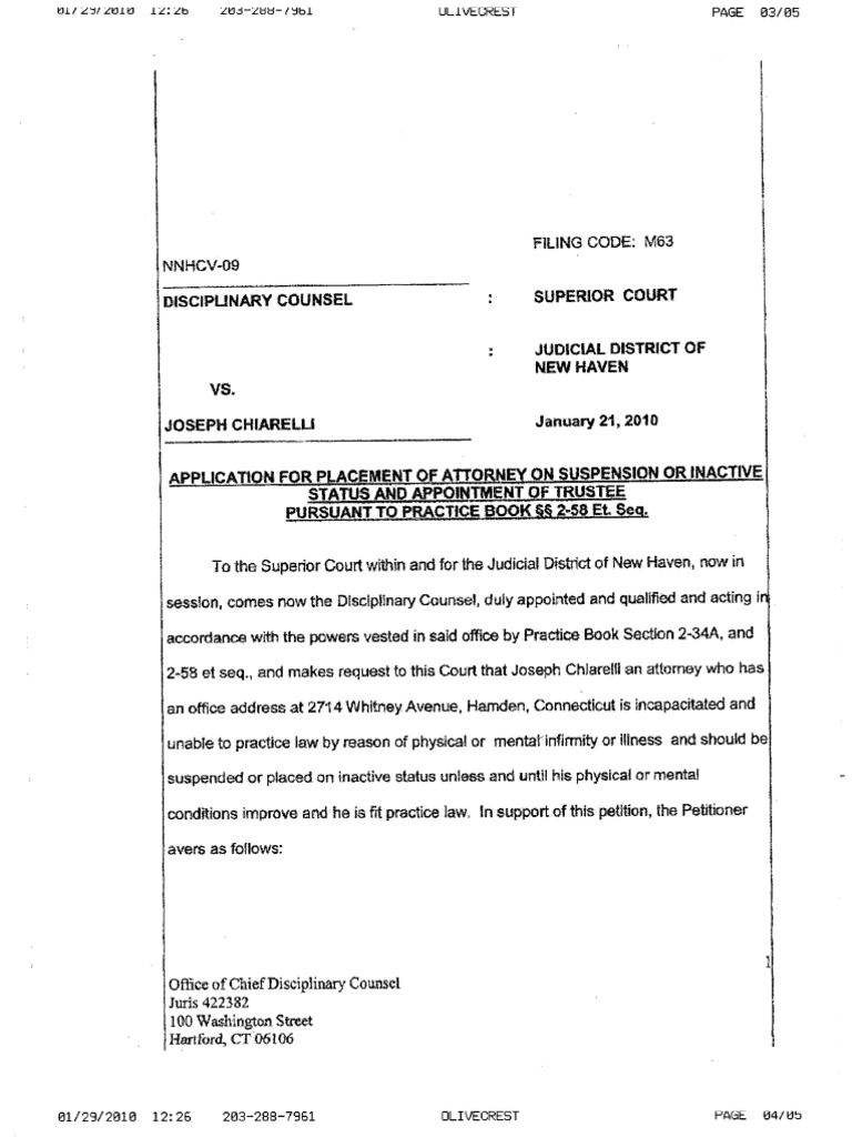 Disciplinary Counsel v. Joseph Chiarelli | PDF | Continuance | Judge