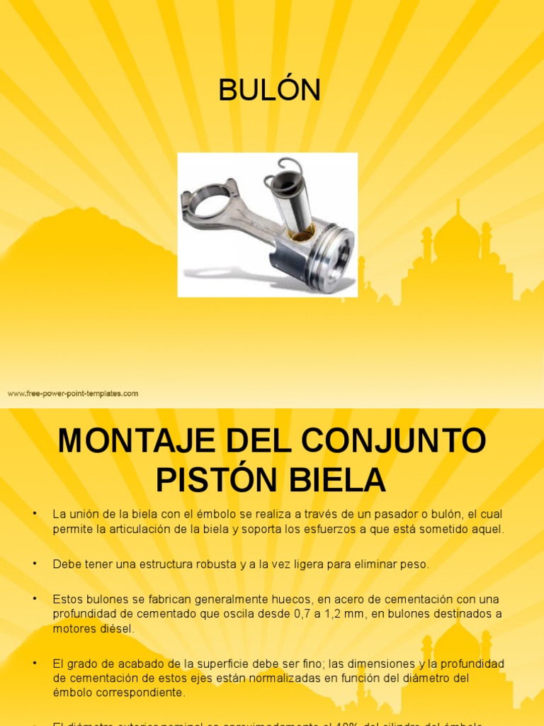 Tipos de bulones en pistones y bielas | PDF | Pistón | Máquinas