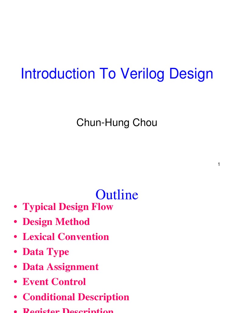 Introduction To Verilog Design | PDF | Logic Synthesis | Array Data ...