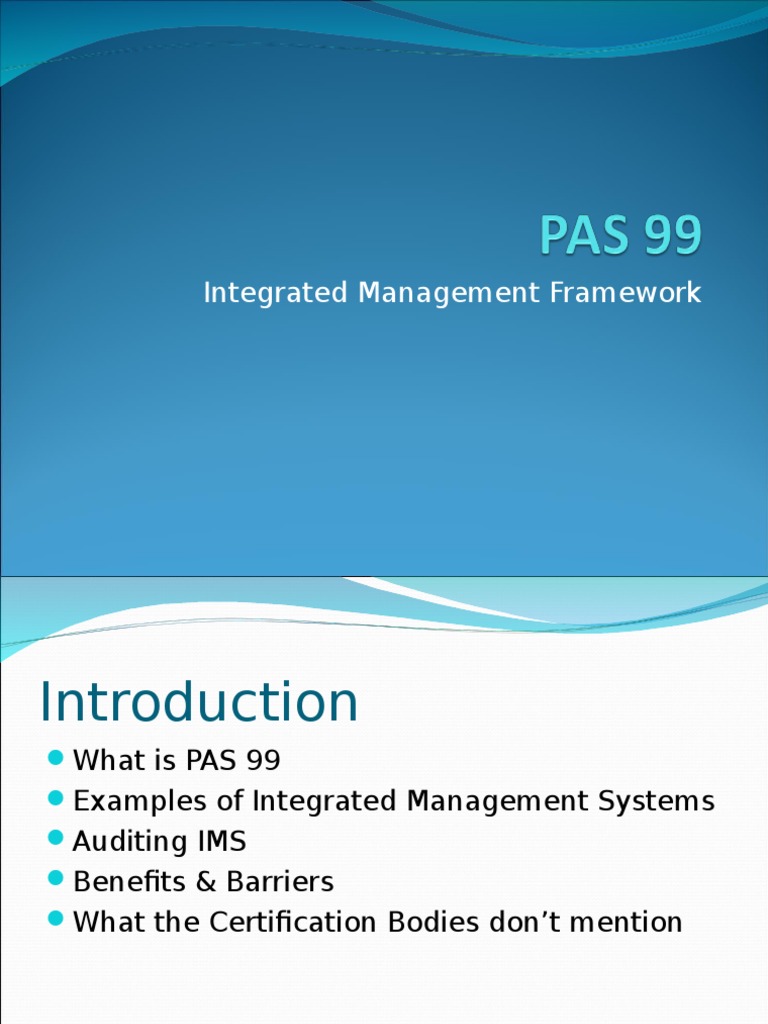 PAS 99 CQI Integrated Management Sys | PDF | Audit | Risk