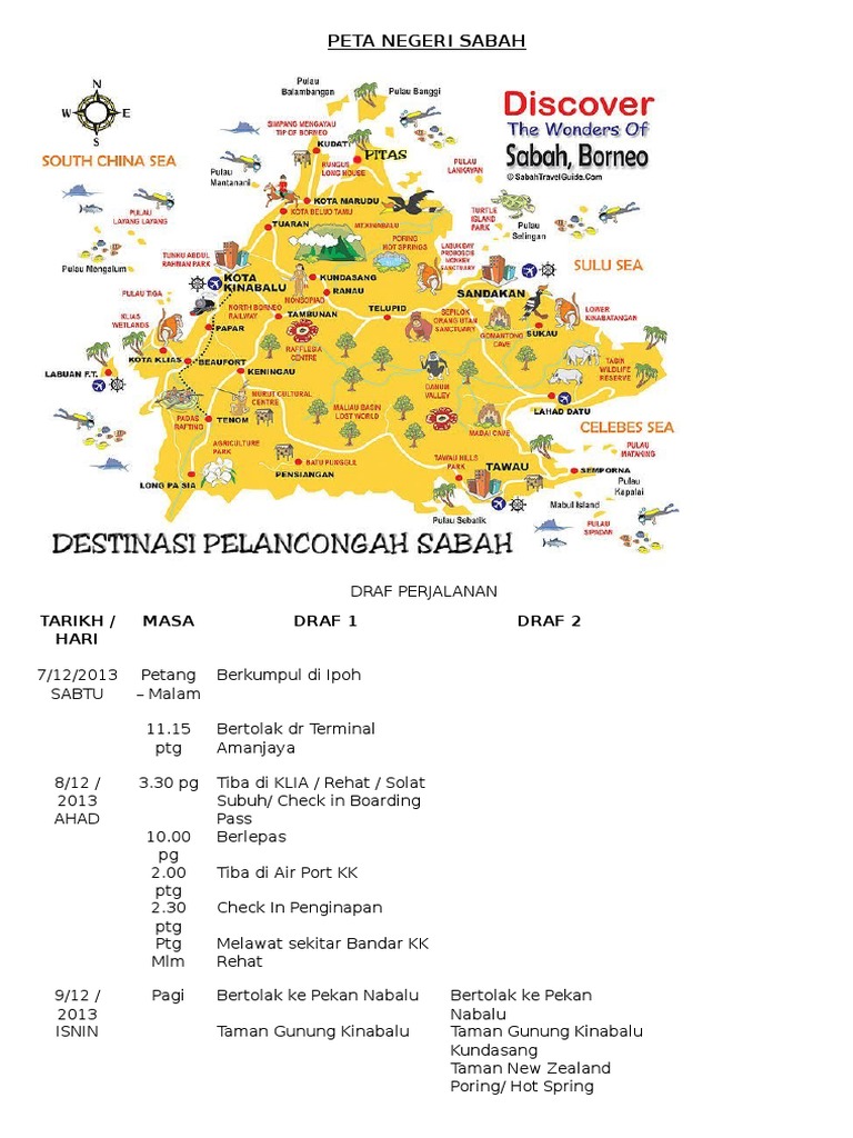 Peta Negeri Sabah | PDF