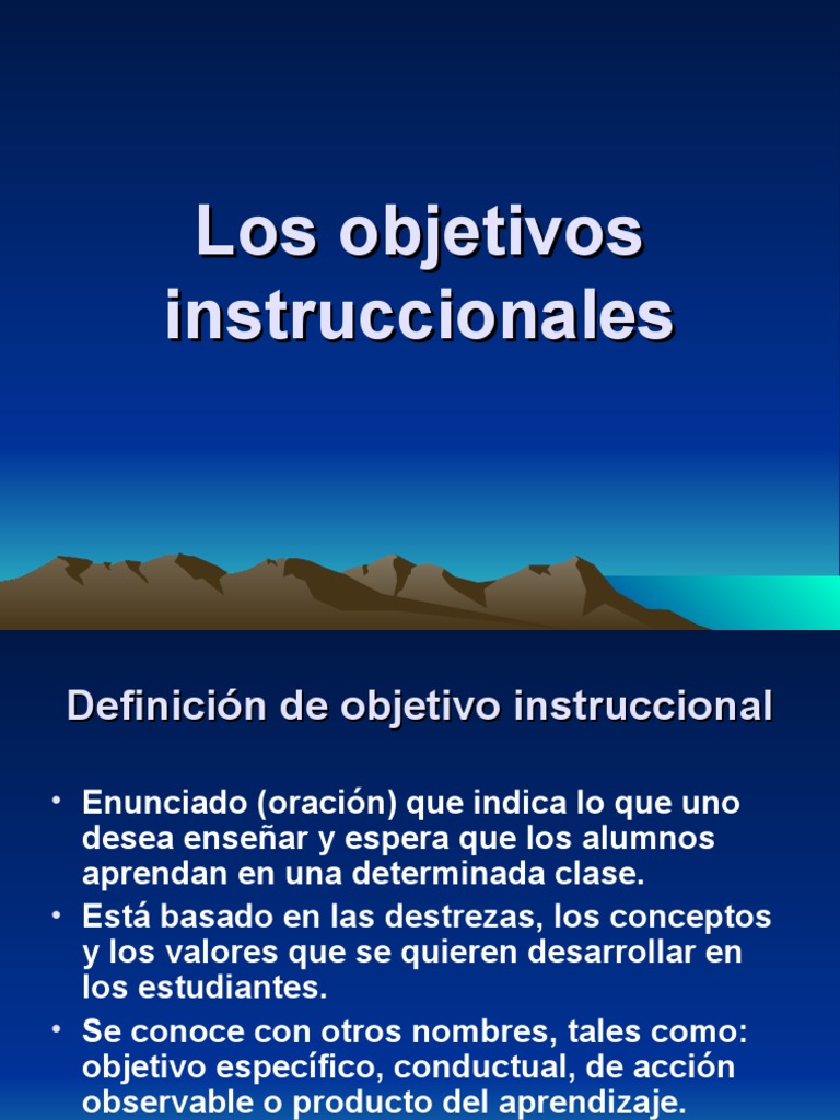 Objetivos Instruccionales | PDF | Plan de estudios | Evaluación