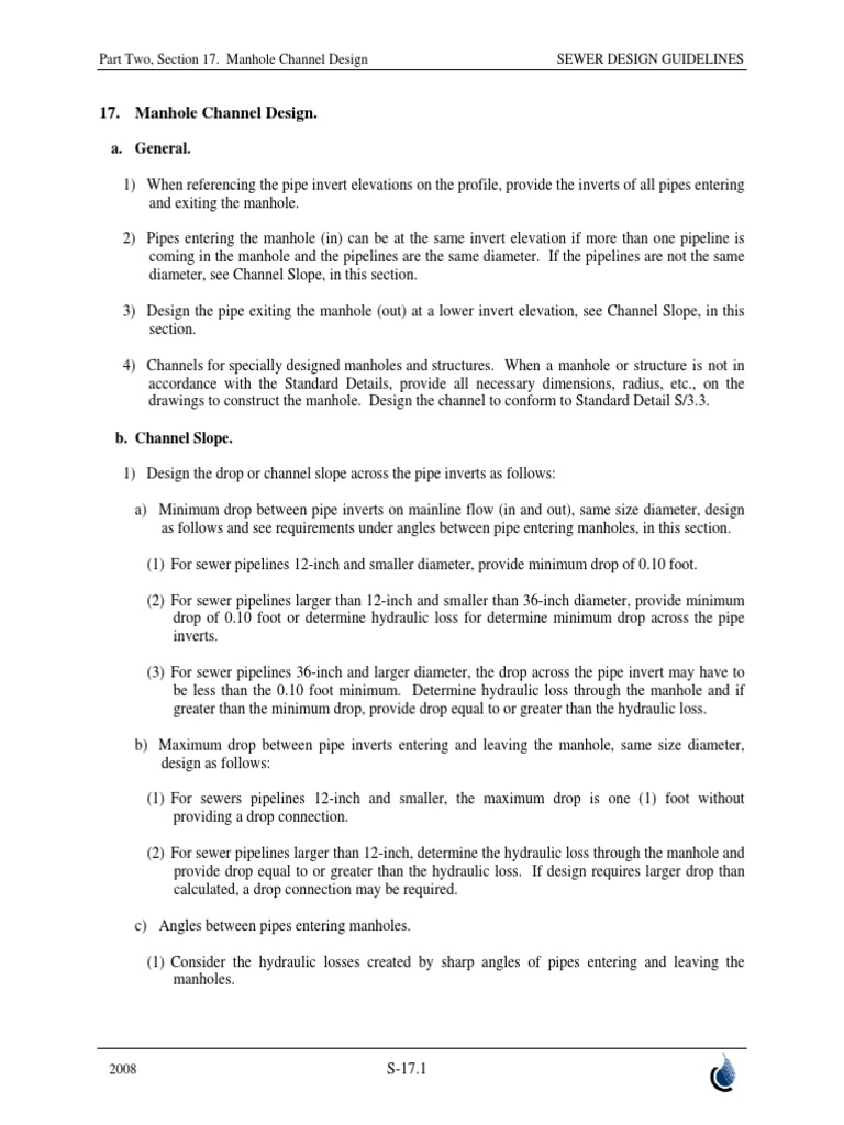 Manhole Channel Design | PDF | Sanitary Sewer | Pipe (Fluid Conveyance)