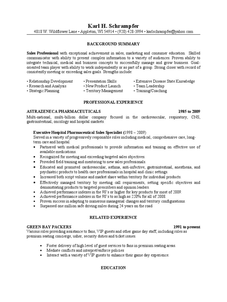 Resume Karl H Schrampfer LHH Version | PDF | Leadership | Hospital