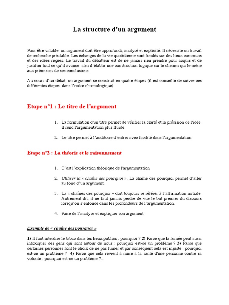 Les étapes de l'argumentation | PDF | Argumentation | iPhone