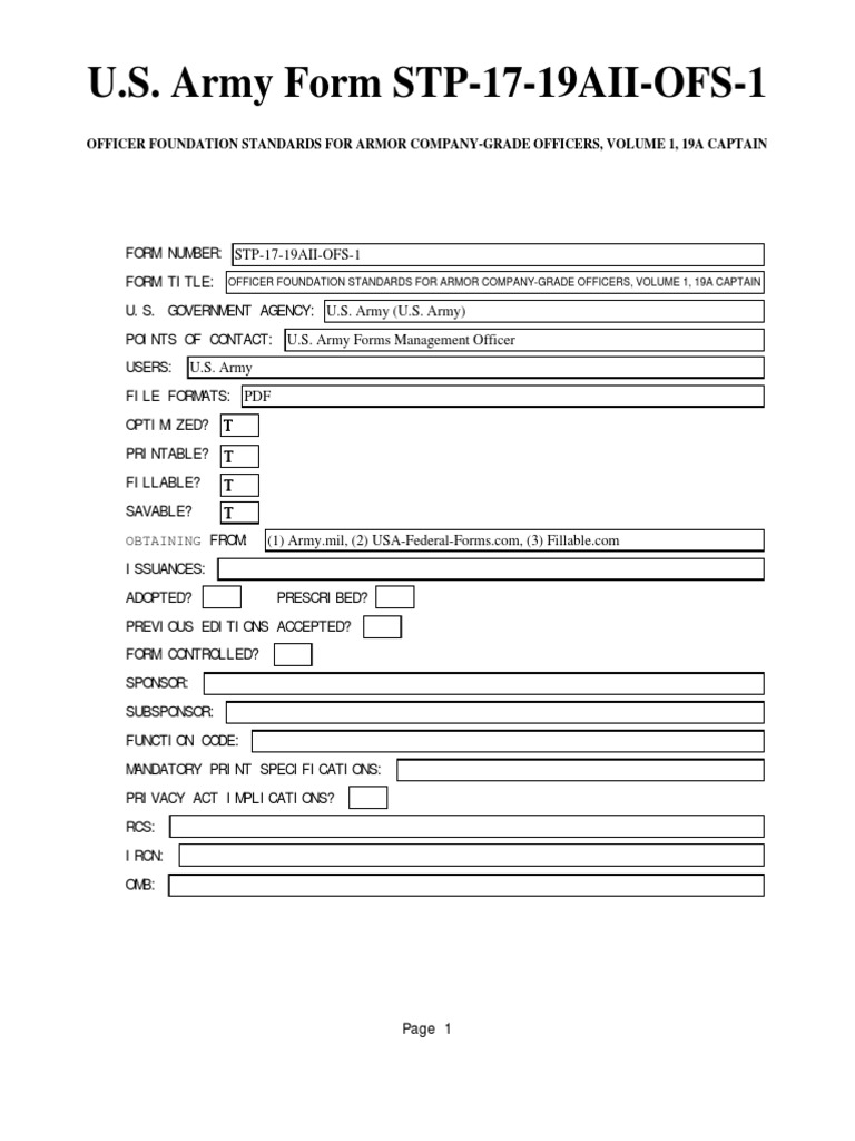 Us Army Form STP 17 19aii Ofs 1 | PDF | Digital Technology | Computer Data