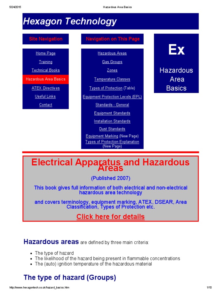 Hazardous Area Basics | PDF | Gases | Chemistry