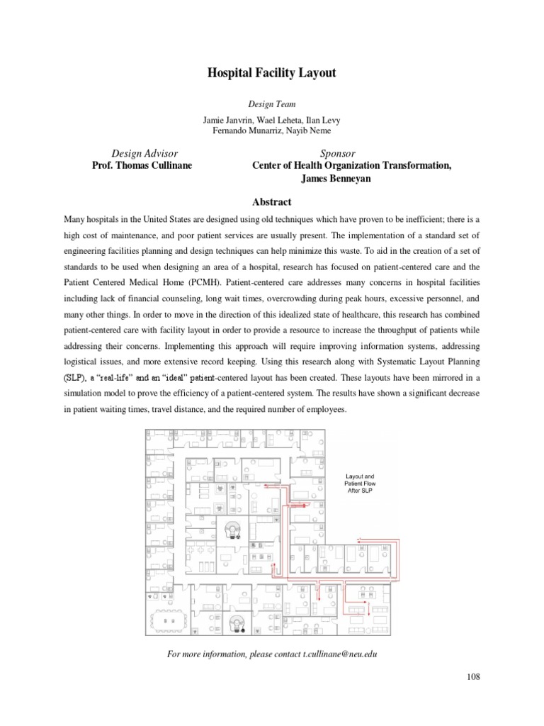 Hospital Facility Layout: Design Advisor Sponsor | PDF | Patient ...