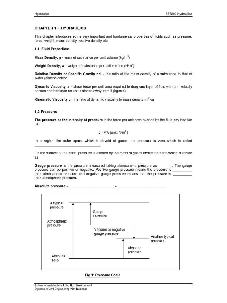 Fluid Properties and Pressure Basics | PDF | Pressure Measurement ...