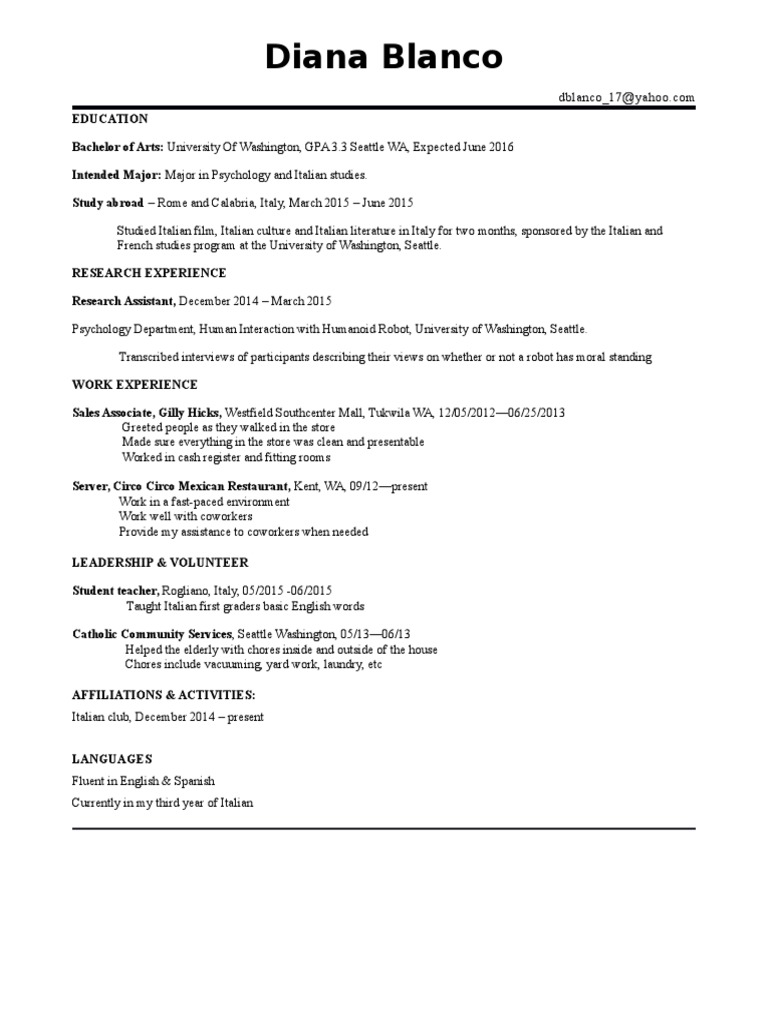 Diana CV | PDF | Social Science