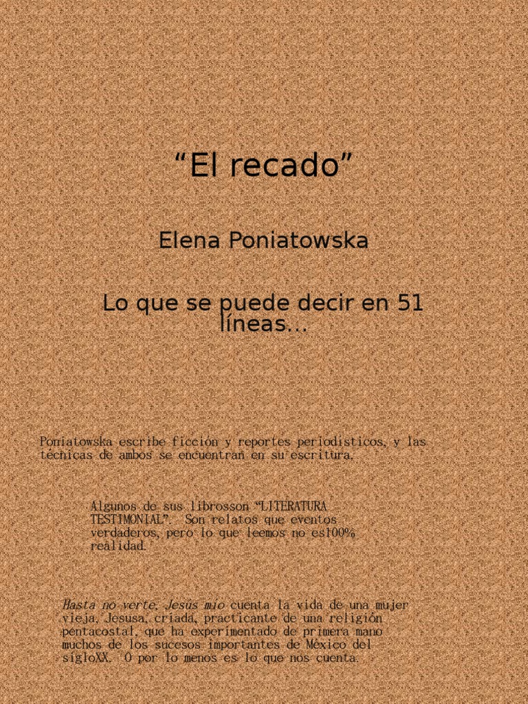El Recado | PDF
