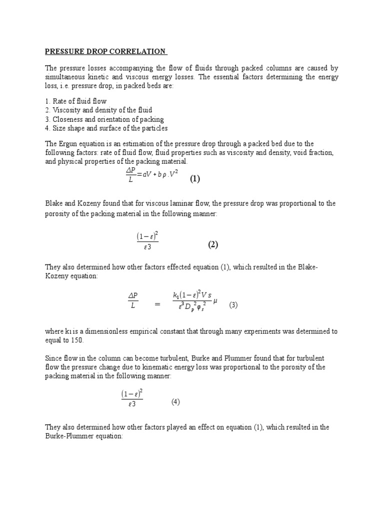 Pressure Drop Correlation | PDF | Fluid Dynamics | Viscosity