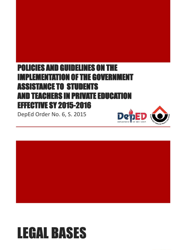 GASTPE Guidelines - SY2015-16 PDF | PDF | Private School | Cheque