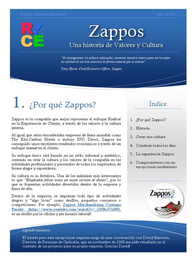 Caso Zappos | PDF | Amazon.Com | Calidad (comercial)
