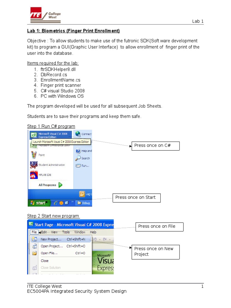 Lab1 Fingerprint Enrollmentv | PDF | Biometrics | Fingerprint