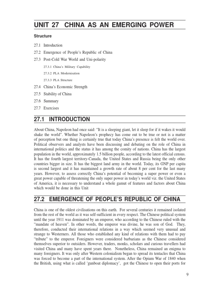 China As An Emerging Power | PDF | People's Liberation Army | Communist ...