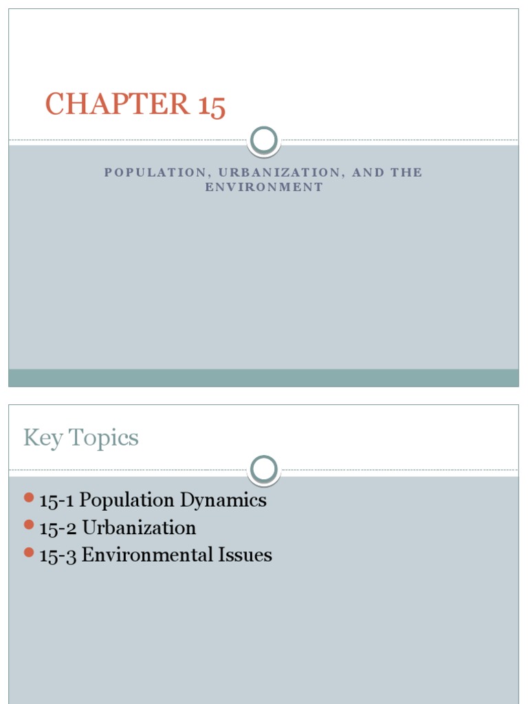 Chapter 15 - Population, Urbanization, and The Environment | PDF ...