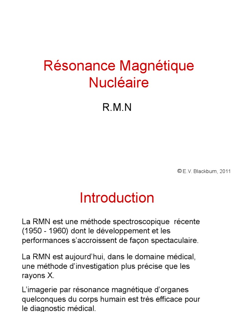 Cours de RMN S4 | PDF | Résonance magnétique nucléaire | Atomes