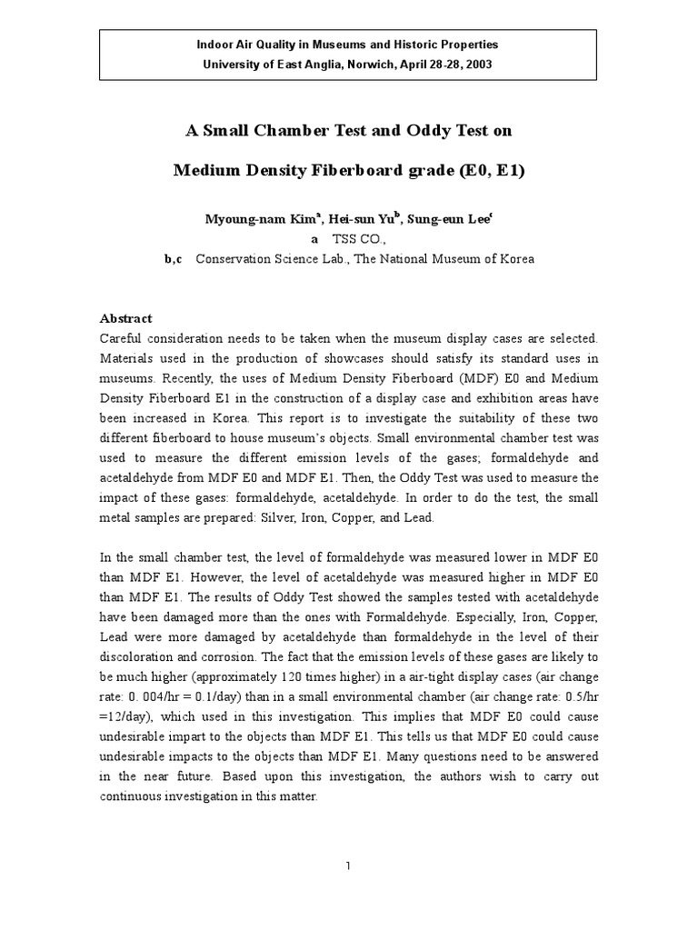 Oddy Test | PDF