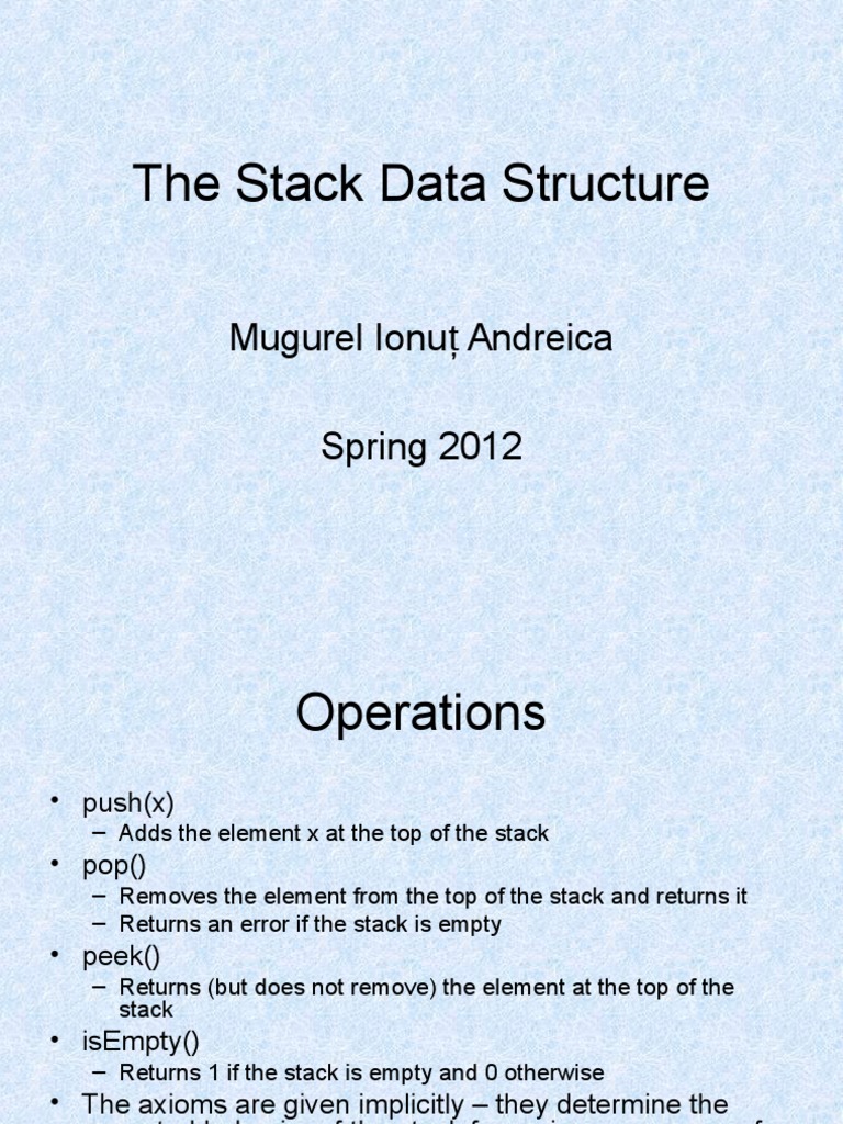 C2-The Stack Data Structure | PDF | Software | Computer Engineering