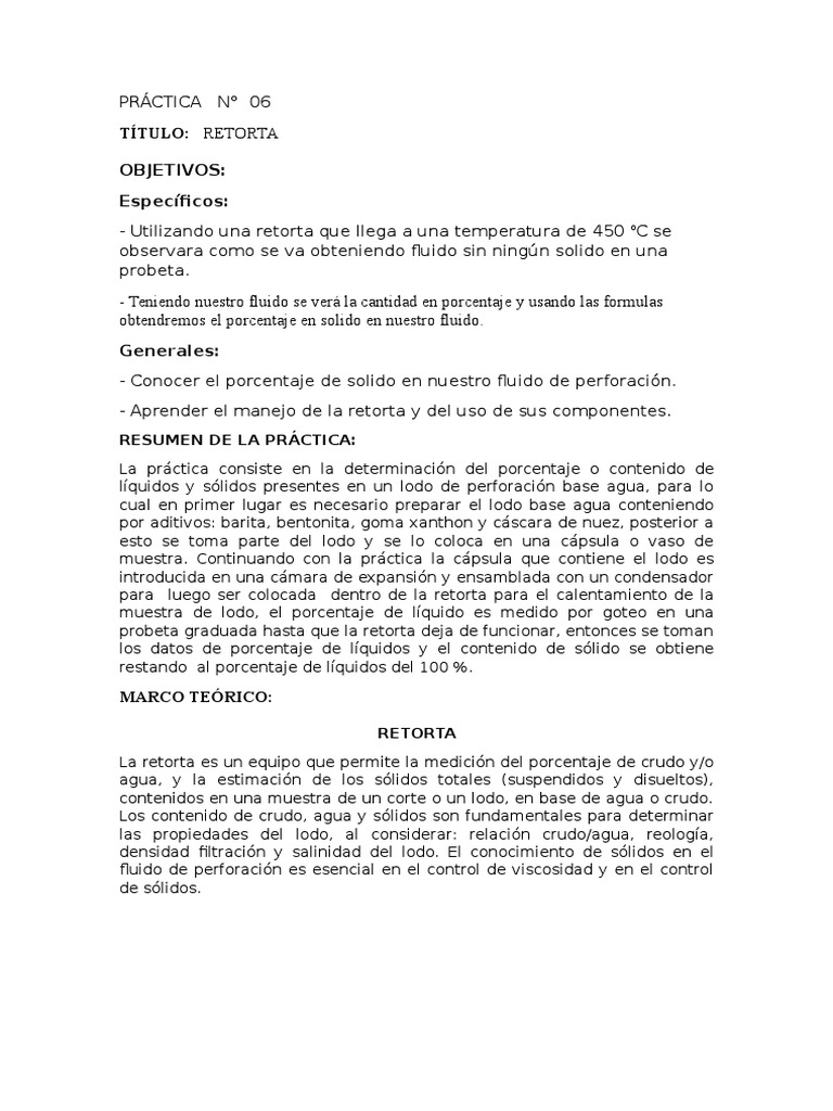 Practica de Retorta | PDF | Química | Science