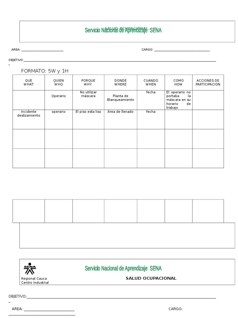 Formato 5w y 1h Yuri | PDF