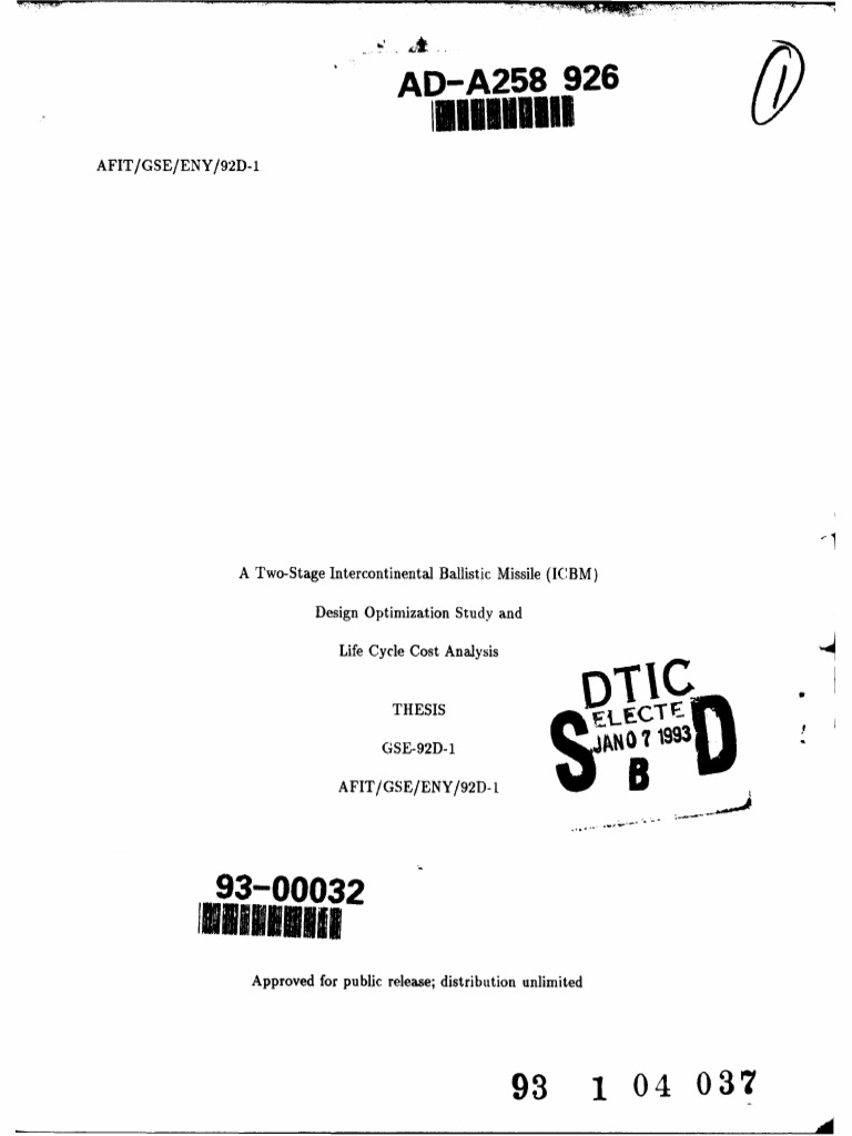 ICBM Design Optimization | PDF | Rocket Propellant | Multistage Rocket
