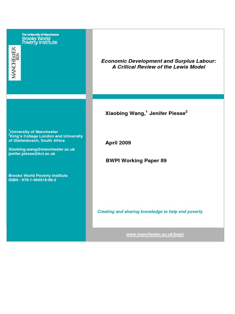Lewis Model | PDF | Development Economics | Labour Economics