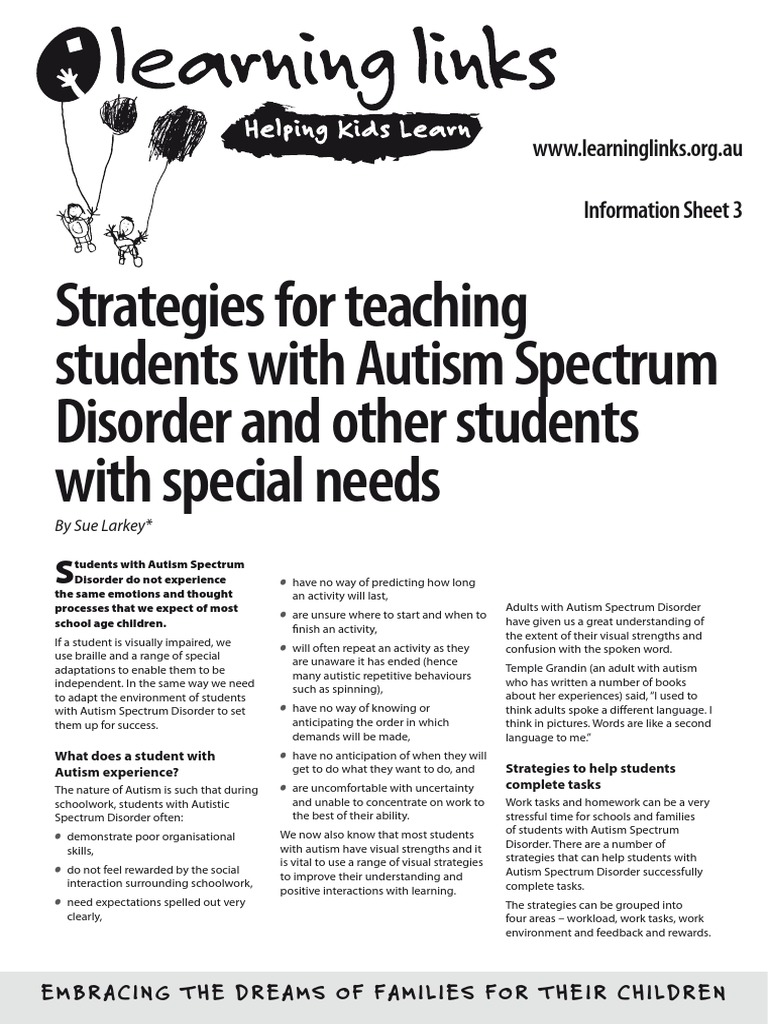 Llis-03 Autism-Strategies | PDF | Autism | Special Education