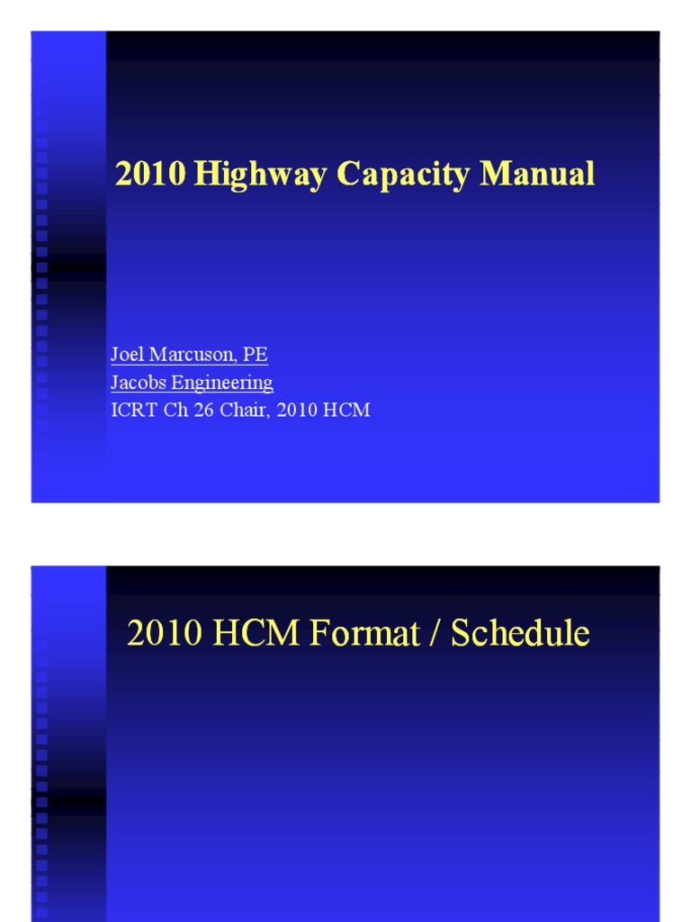 2010 Highway Capacity Manual | PDF | Interchange (Road) | Road Transport