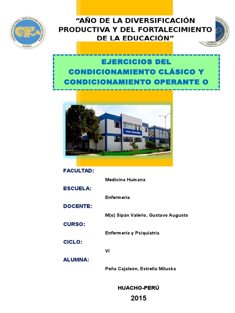 Condicionamiento en Enfermería y Psiquiatría | PDF | Conceptos ...
