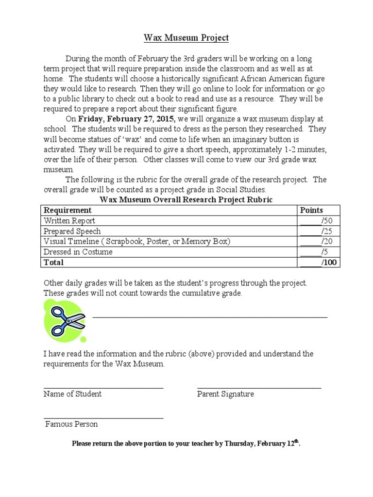 3rd Grade Black History Wax Museum Project | PDF | Paragraph | Books