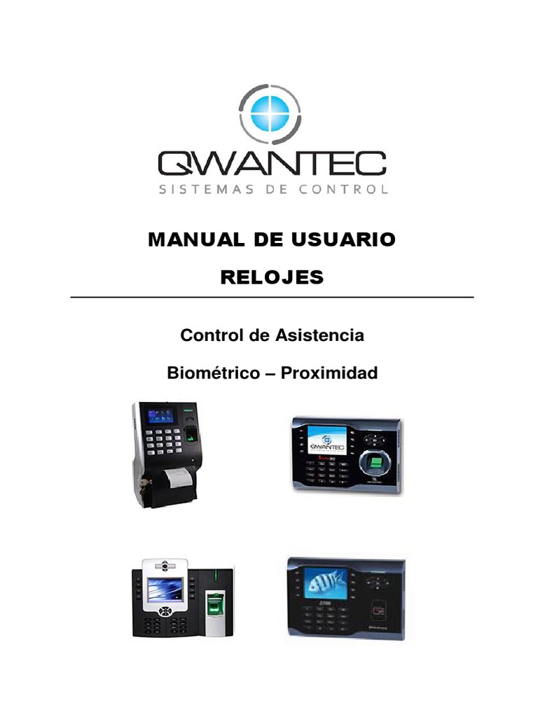 Manual de Relojes de Control Asistencia | PDF | Biometría | Autenticación