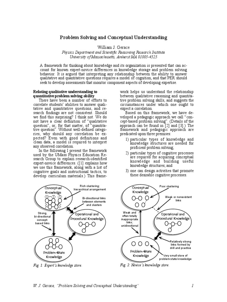 Problem Solving and Conceptual Understanding | PDF | Expert ...