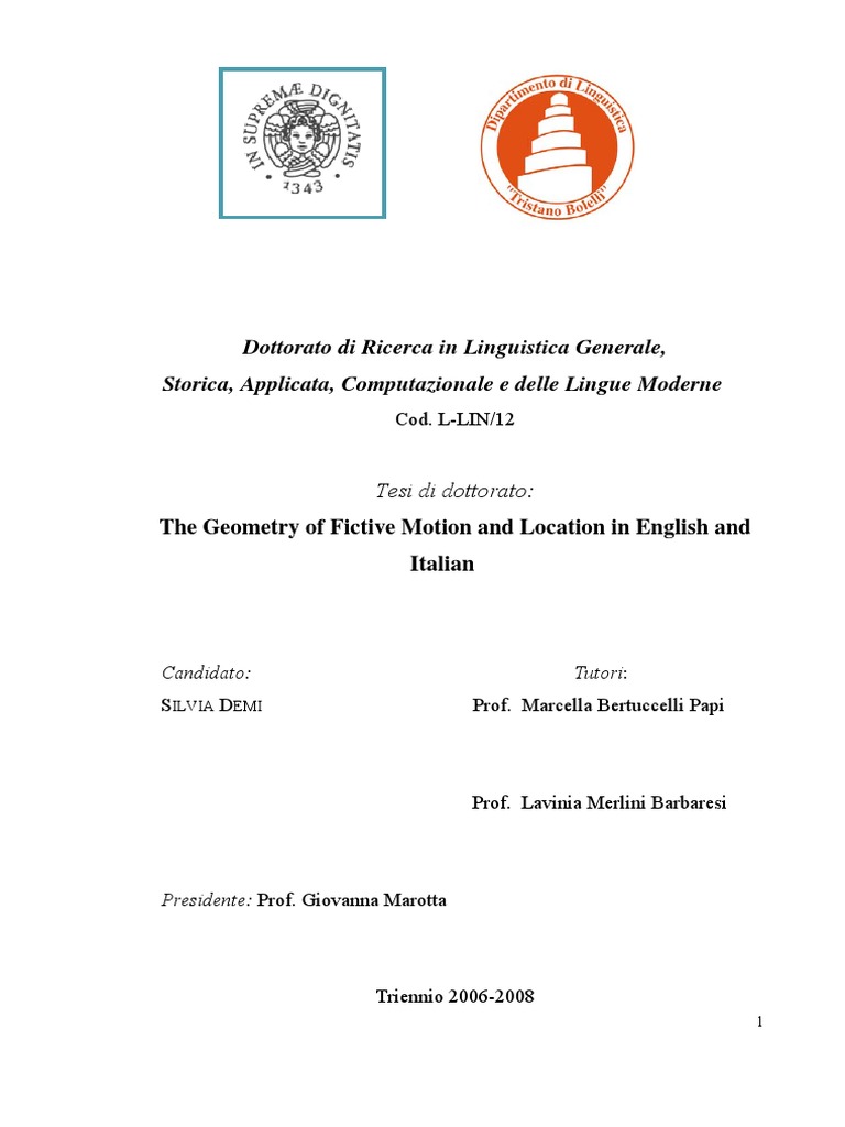 The Geometry of Fictive Motion and Location in English and Italian ...