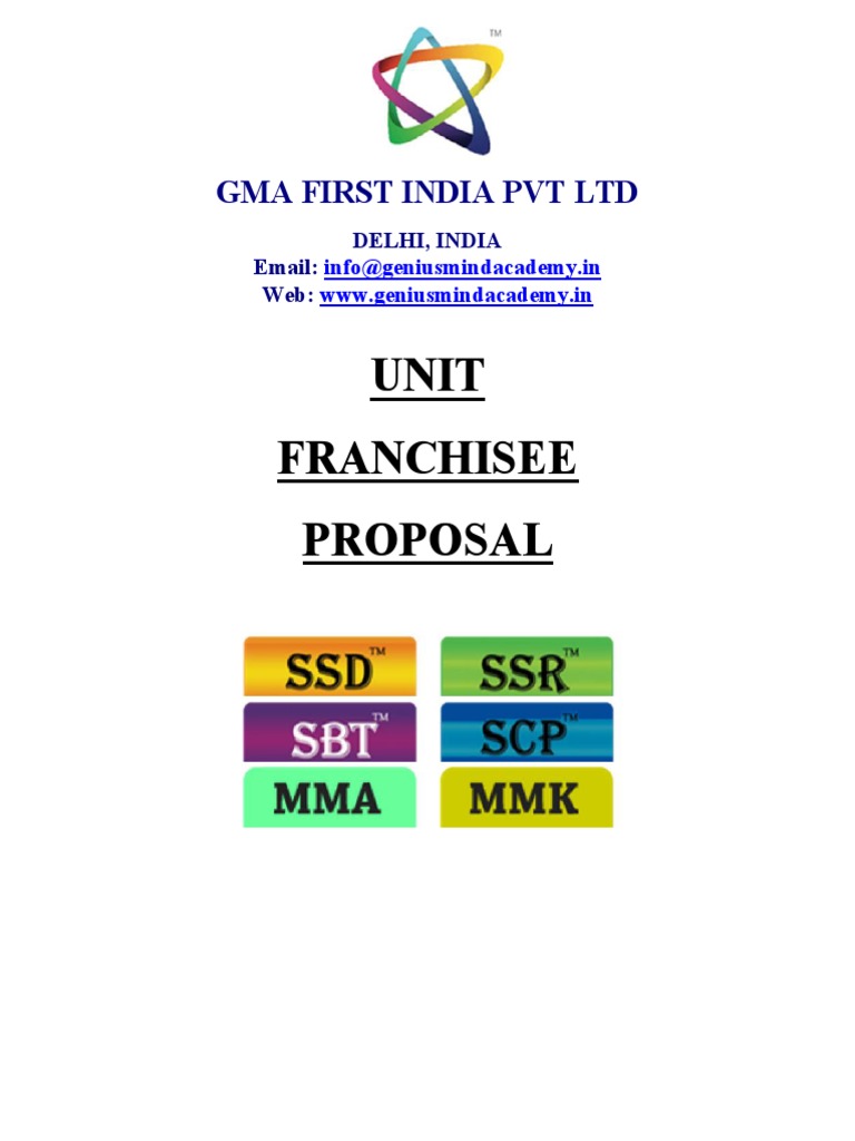 Unit Franchisee Proposal: Gma First India PVT LTD | PDF | Franchising | Neurofeedback
