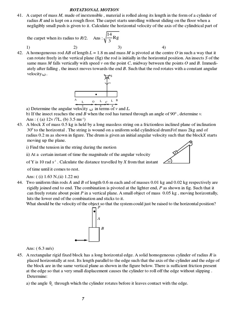 Rotational Motion 7 | PDF | Rotation Around A Fixed Axis | Mass