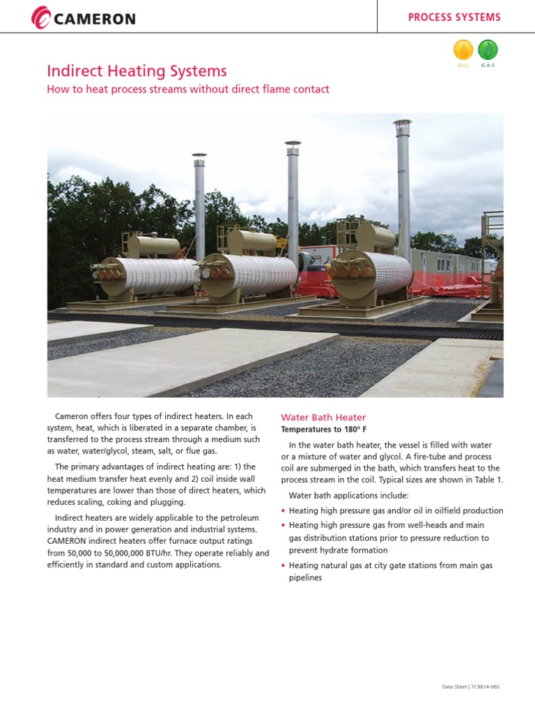 CAMERON Indirect Heating | PDF | Natural Gas | Steam