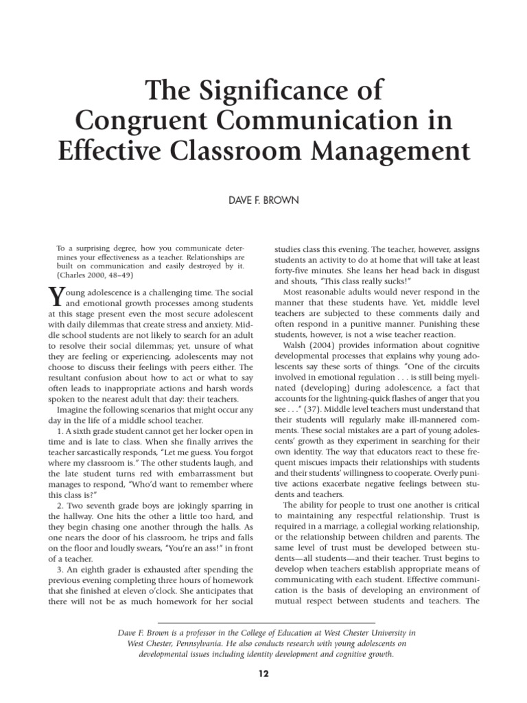 Documents The Significance of Congruent Communication in Effective ...