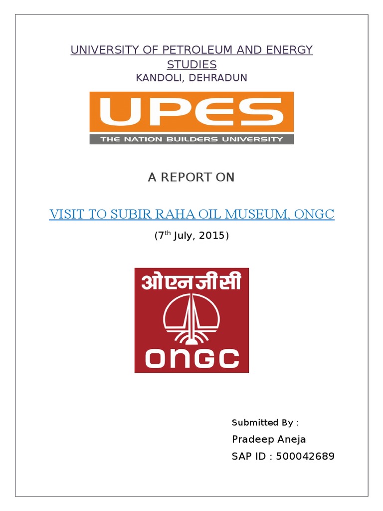 ONGC Visit Report | PDF | Petroleum | Energy And Resource