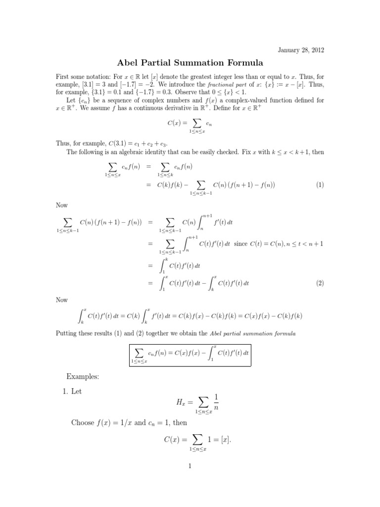 Abel Summation | Summation | Abstract Algebra