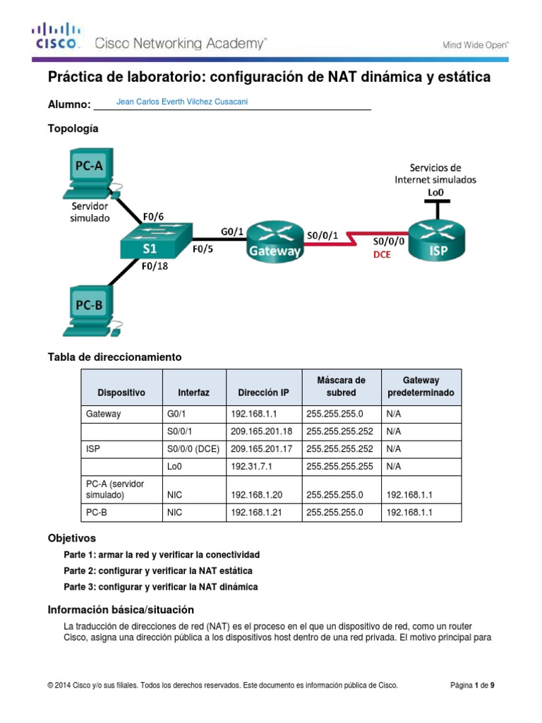 11.2.2.6 Lab - Configurando NAT Estatica y Dinamica | Descargar gratis ... 11.2.2.6 Lab - Configurando NAT Estatica y Dinamica | Descargar gratis ...