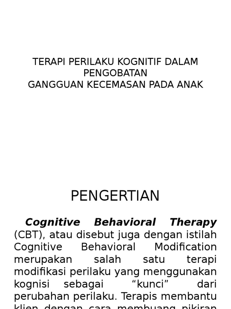 Terapi Perilaku Kognitif Dalam Pengobatan | PDF