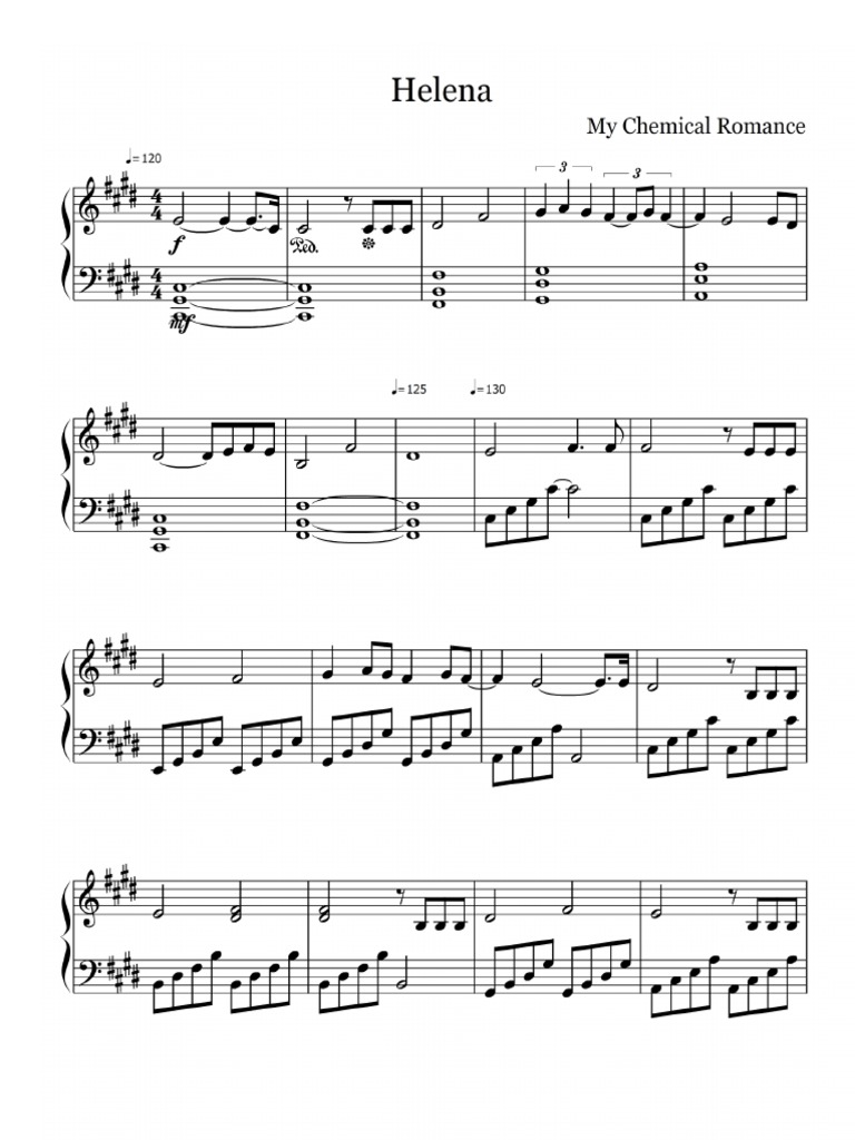 My Chemical Romance - Helena Sheet | PDF | Courtship