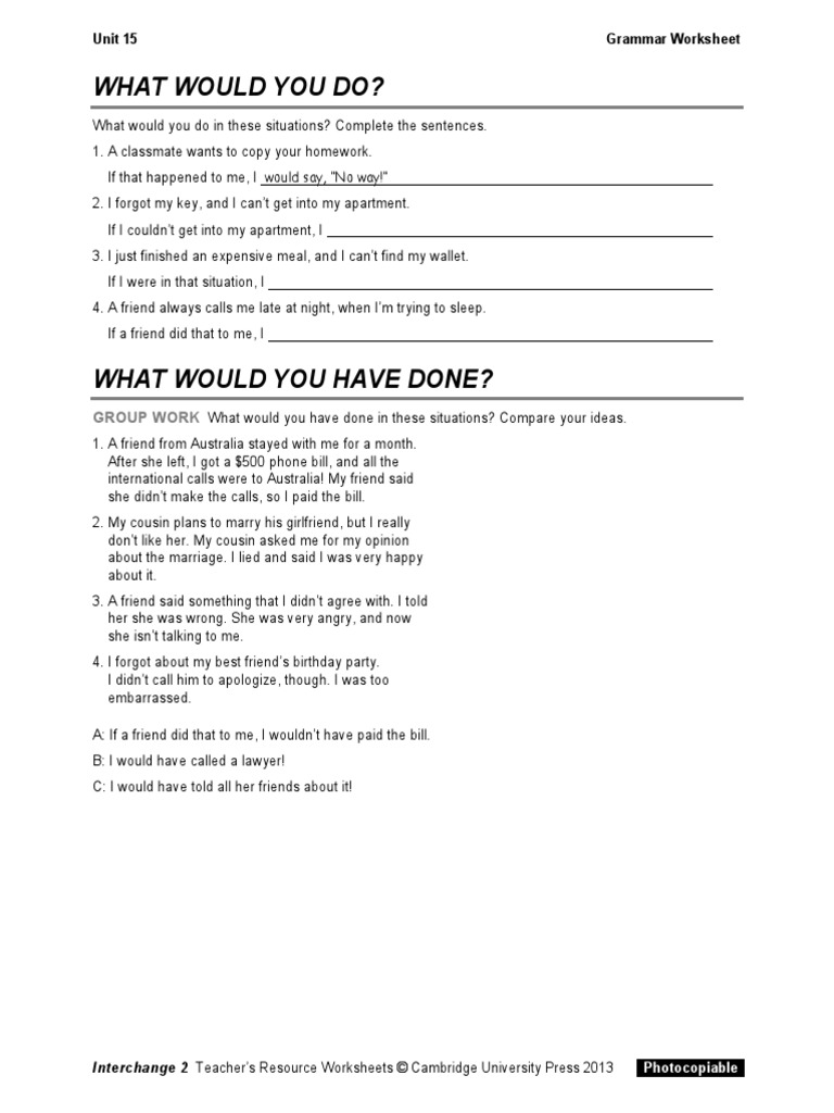 Past Modals Exercises | PDF