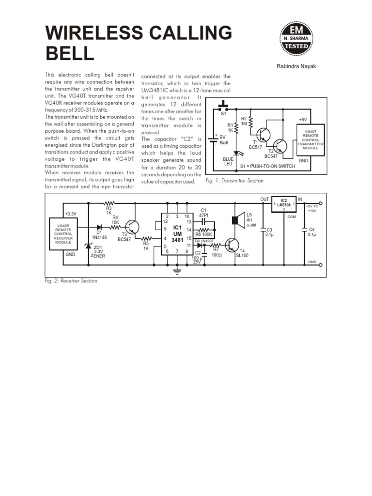 Wireless Electronic Calling Bell | PDF | Science & Mathematics