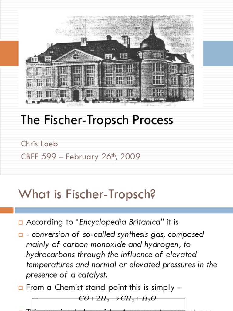 Fischer Tropsch Presentation Final | PDF | Catalysis | Natural Gas