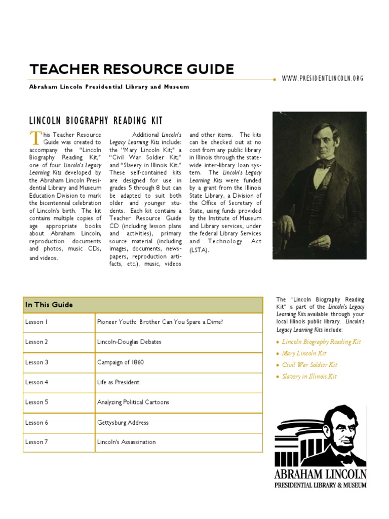 Lincoln Biography Reading Kit Guide | PDF | History | Religion ...